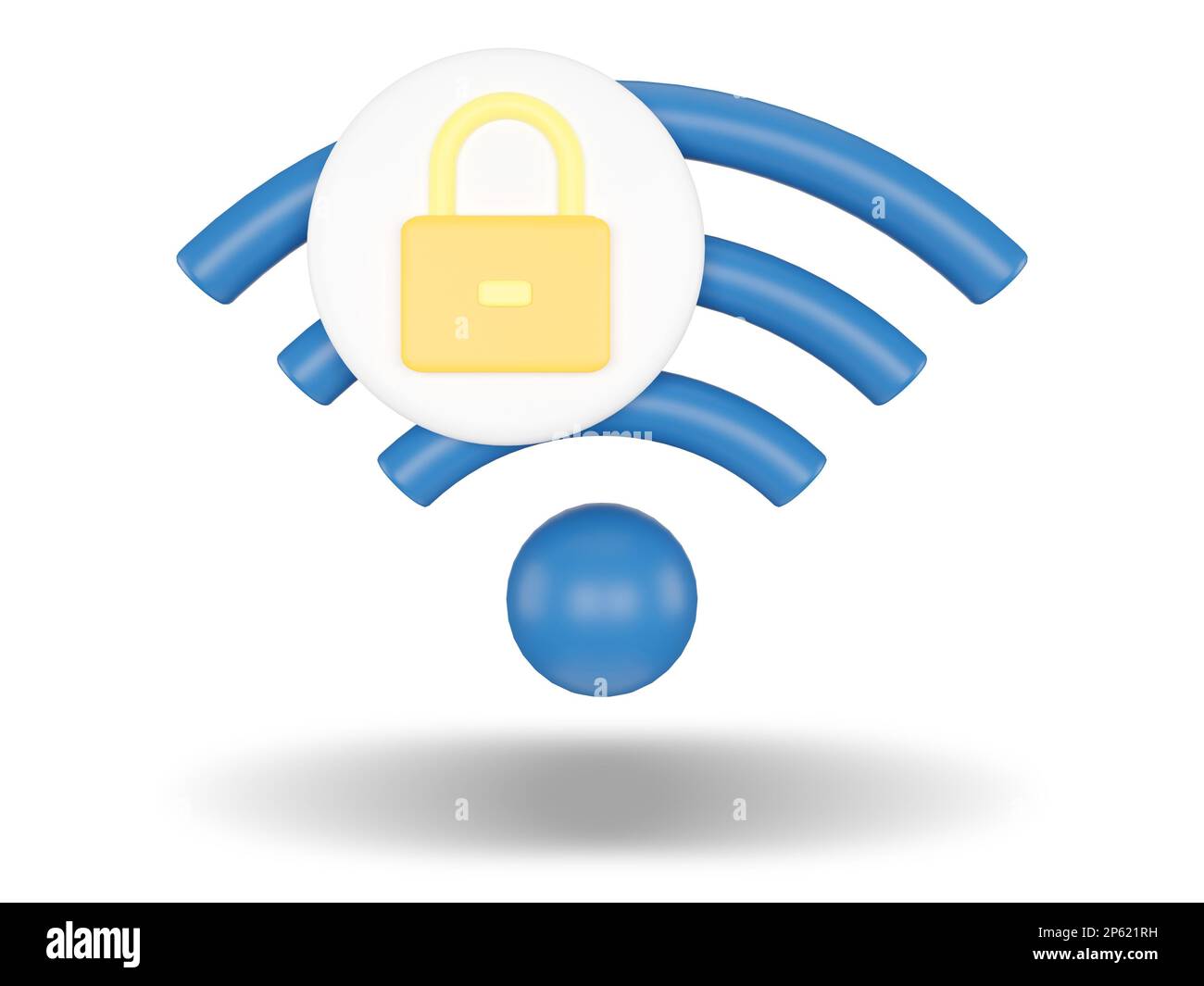 Lock Wifi Signal. Wireless Network. 3D render illustration Stock Photo ...