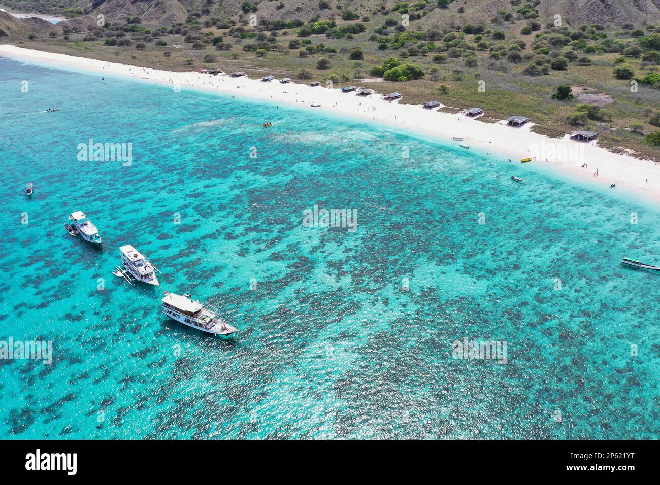 Paradise panoramic bird's eye view of Komodo National Park on Flores ...