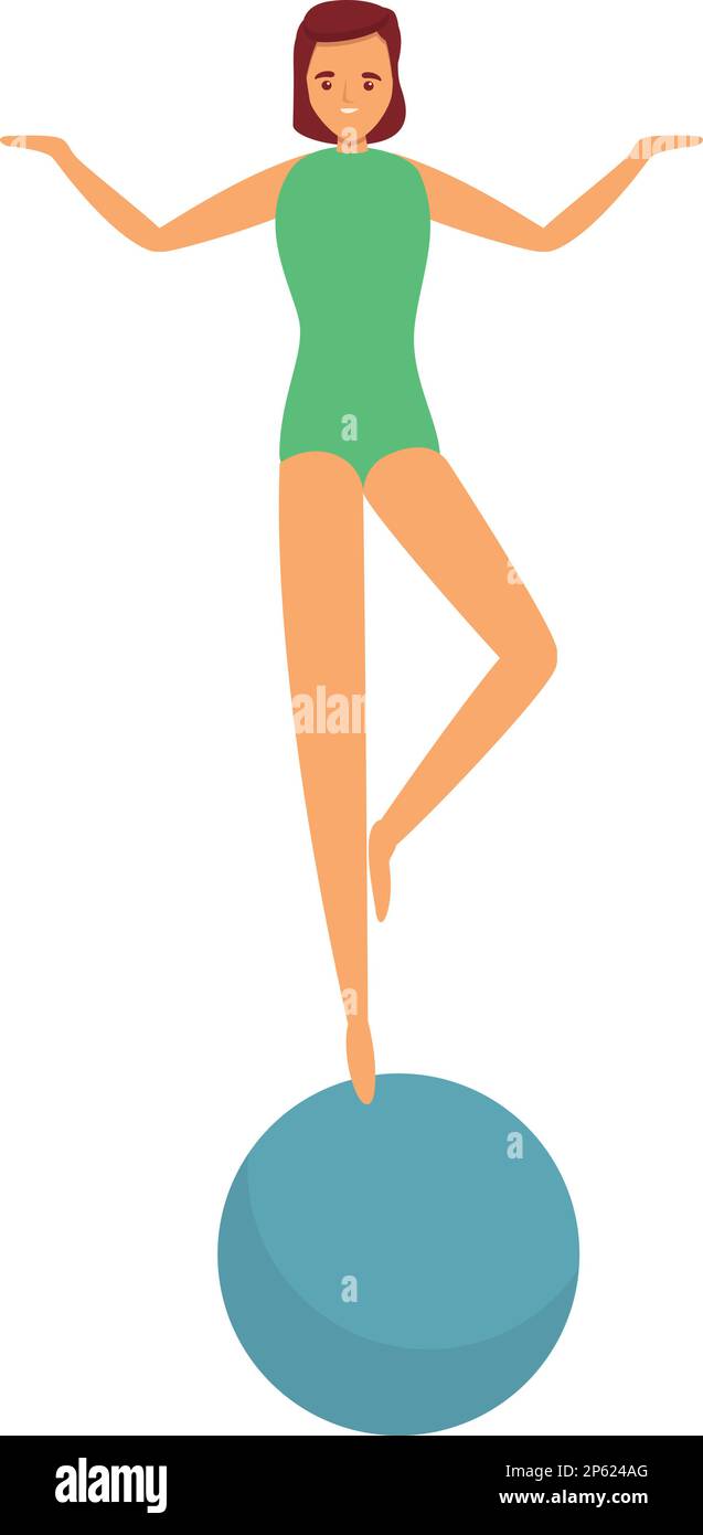 Acrobat on ball icon cartoon vector. Circus performer. Hoop dancer ...