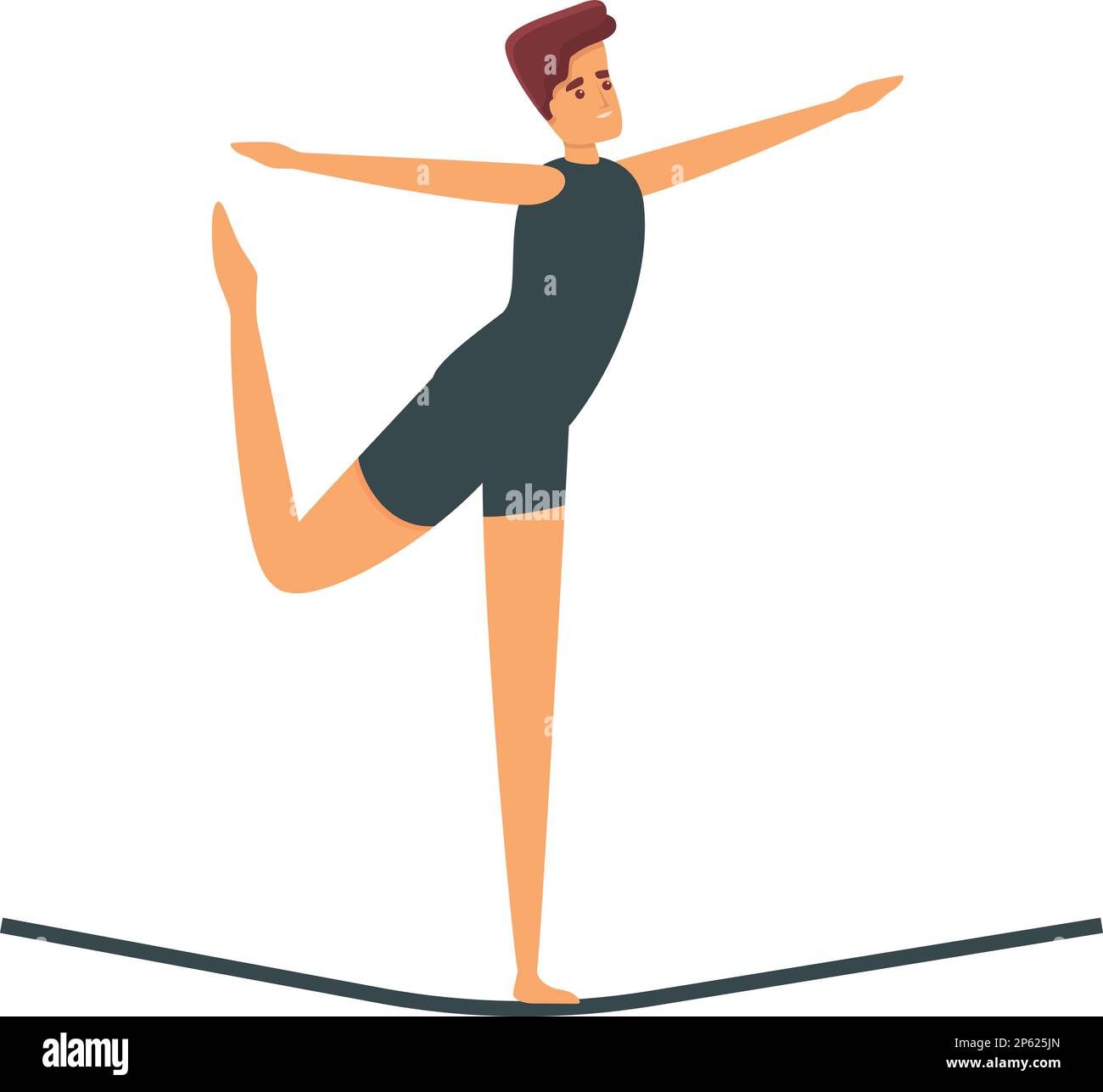 Acrobat on rope icon cartoon vector. Dancer gymnast. Carnival circus ...