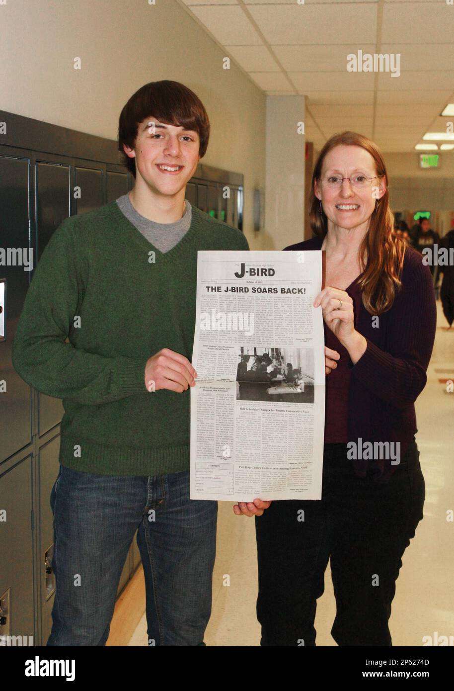 Student Editor-in-Chief Sam Kurland, 16, and faculty advisor Carol ...