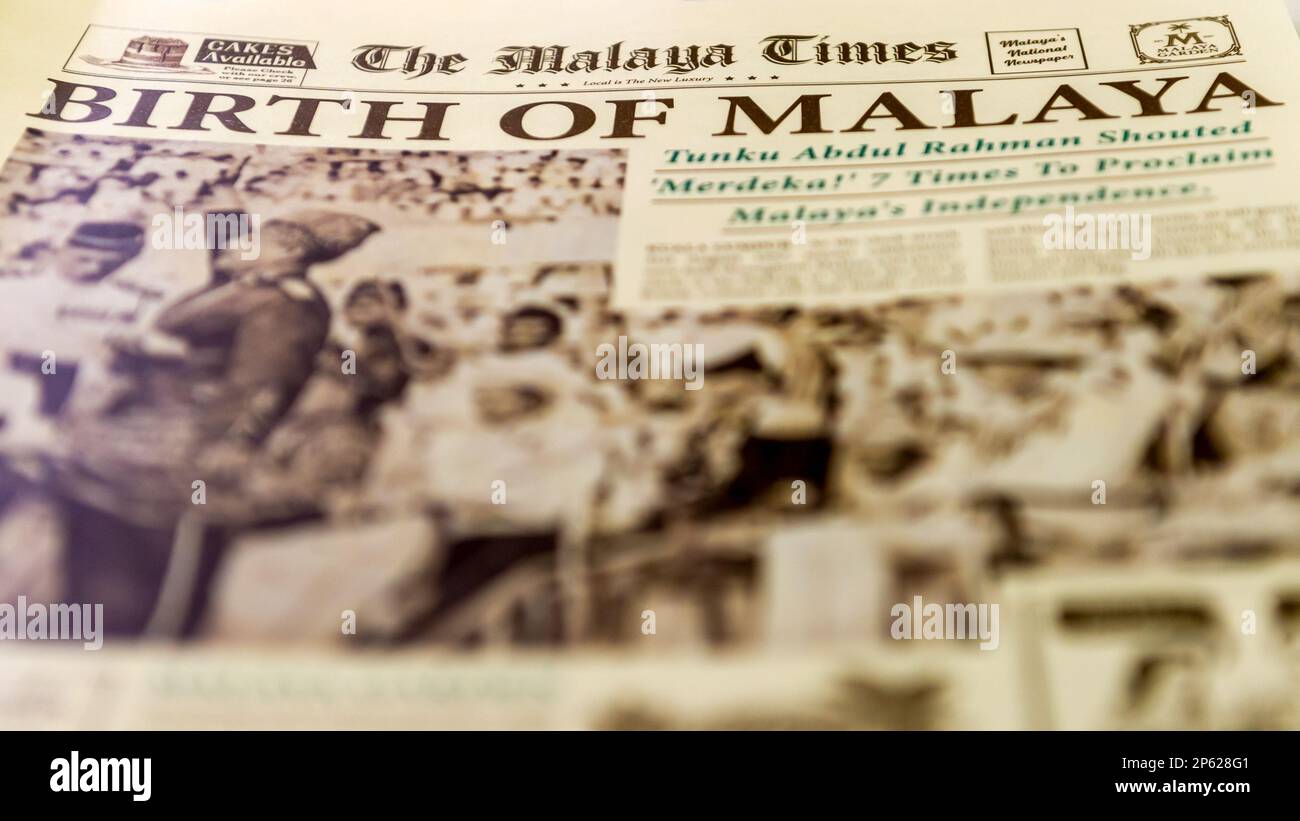The Birth of Malaya, Independence as reported in the Malaya Times Stock ...