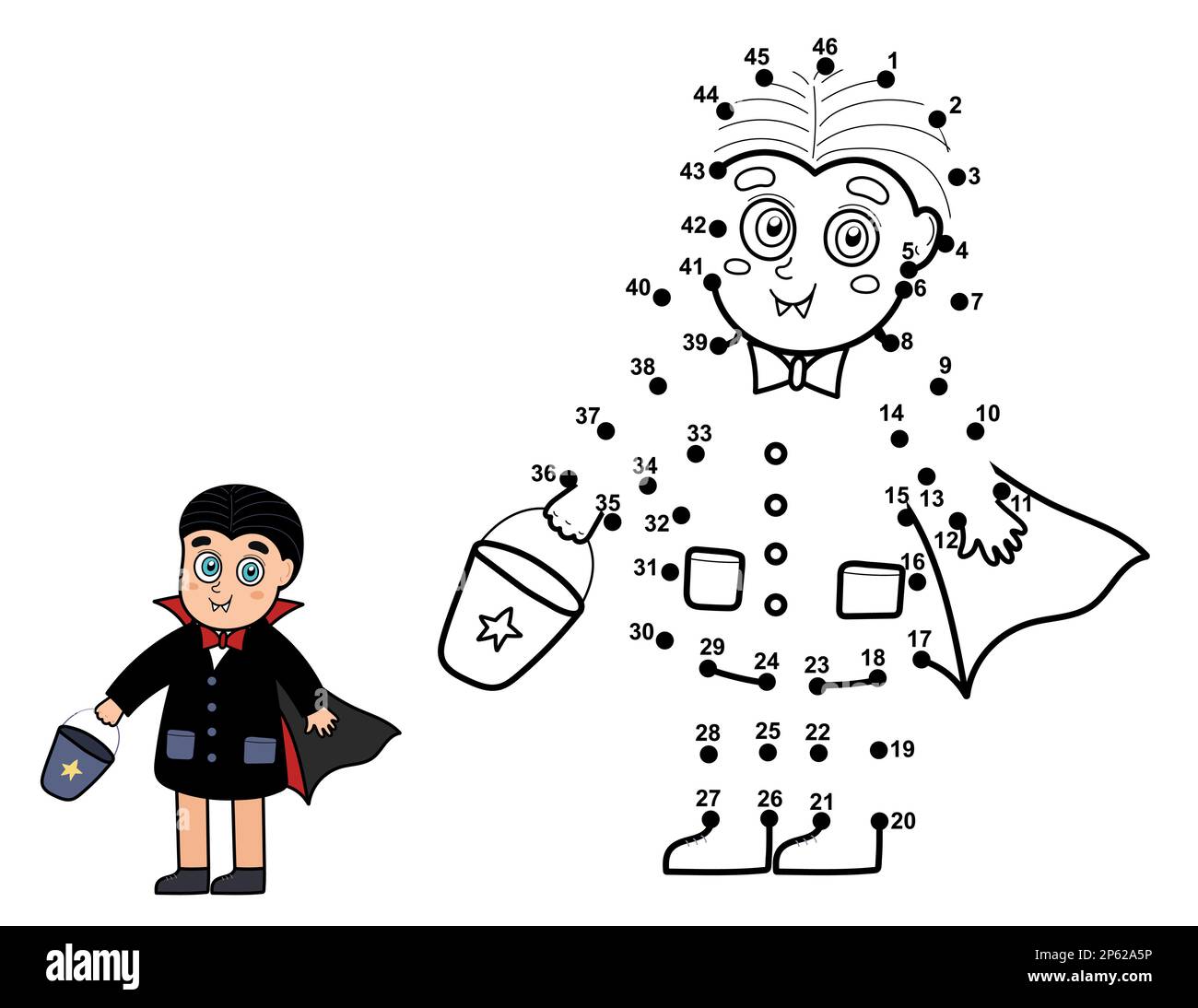 Dot to dot game for kids. Connect the dots and draw a cute kid in ...