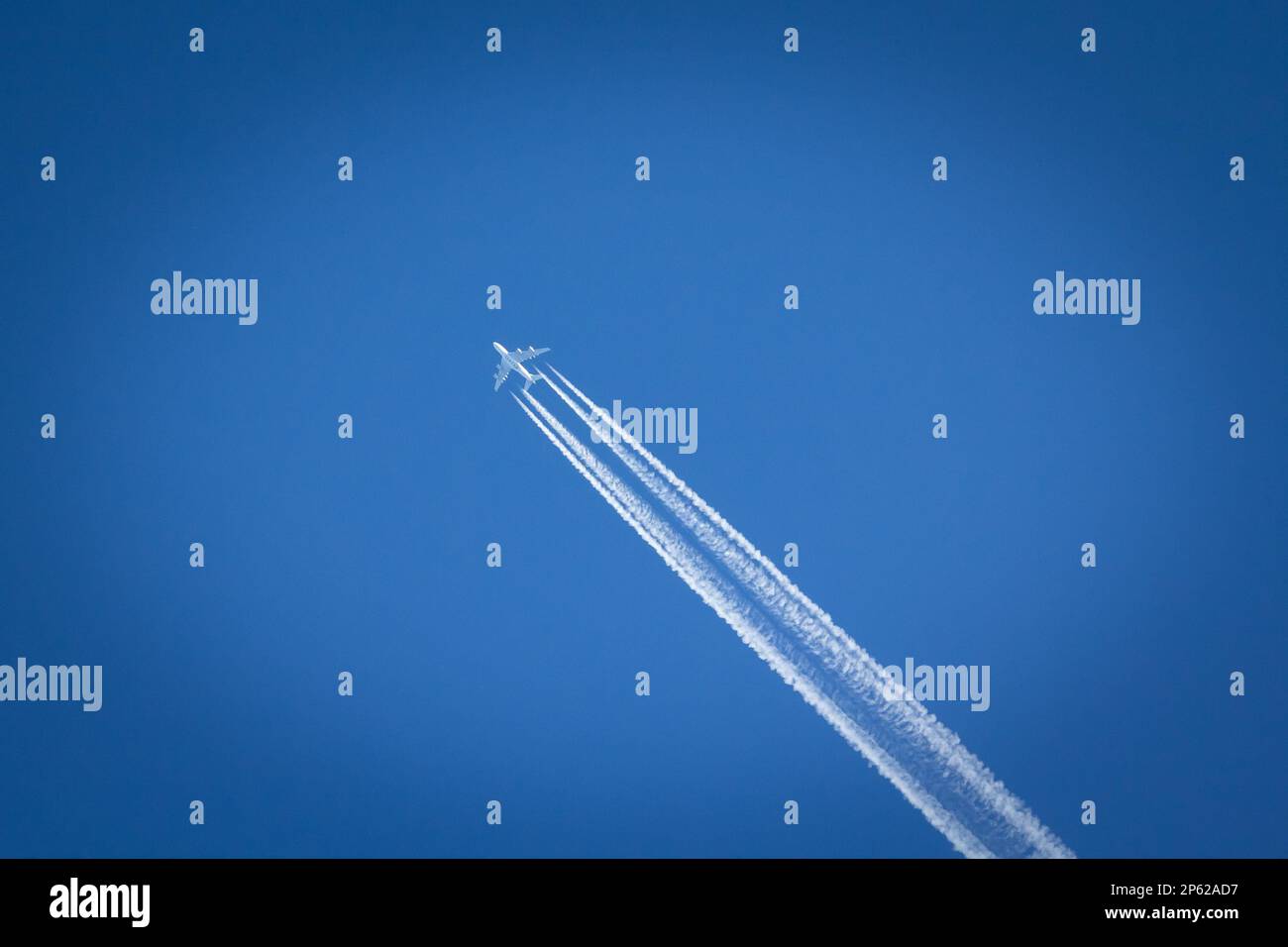 Picture of a Qatar Airways Airbus A380 plane flying over Germany. Qatar ...