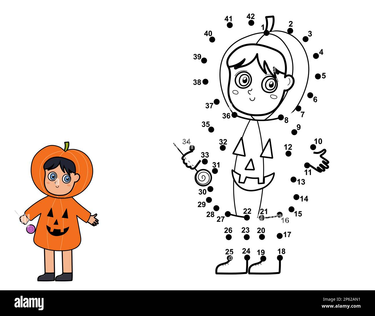 Dot to dot game for kids. Connect the dots and draw a cute kid in ...