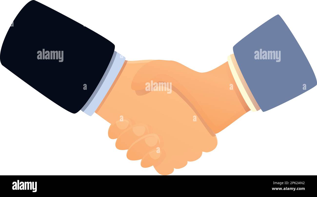 Business handshake icon cartoon vector. Trust hand. Work group Stock ...