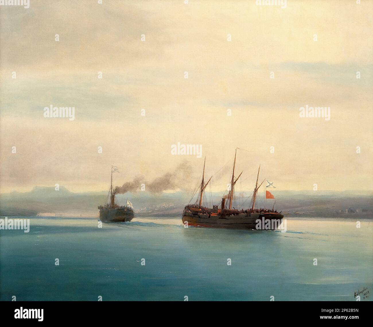 Aivazovsky Ivan Constantinovich - Capturing of the Turkish Ship Mersina ...