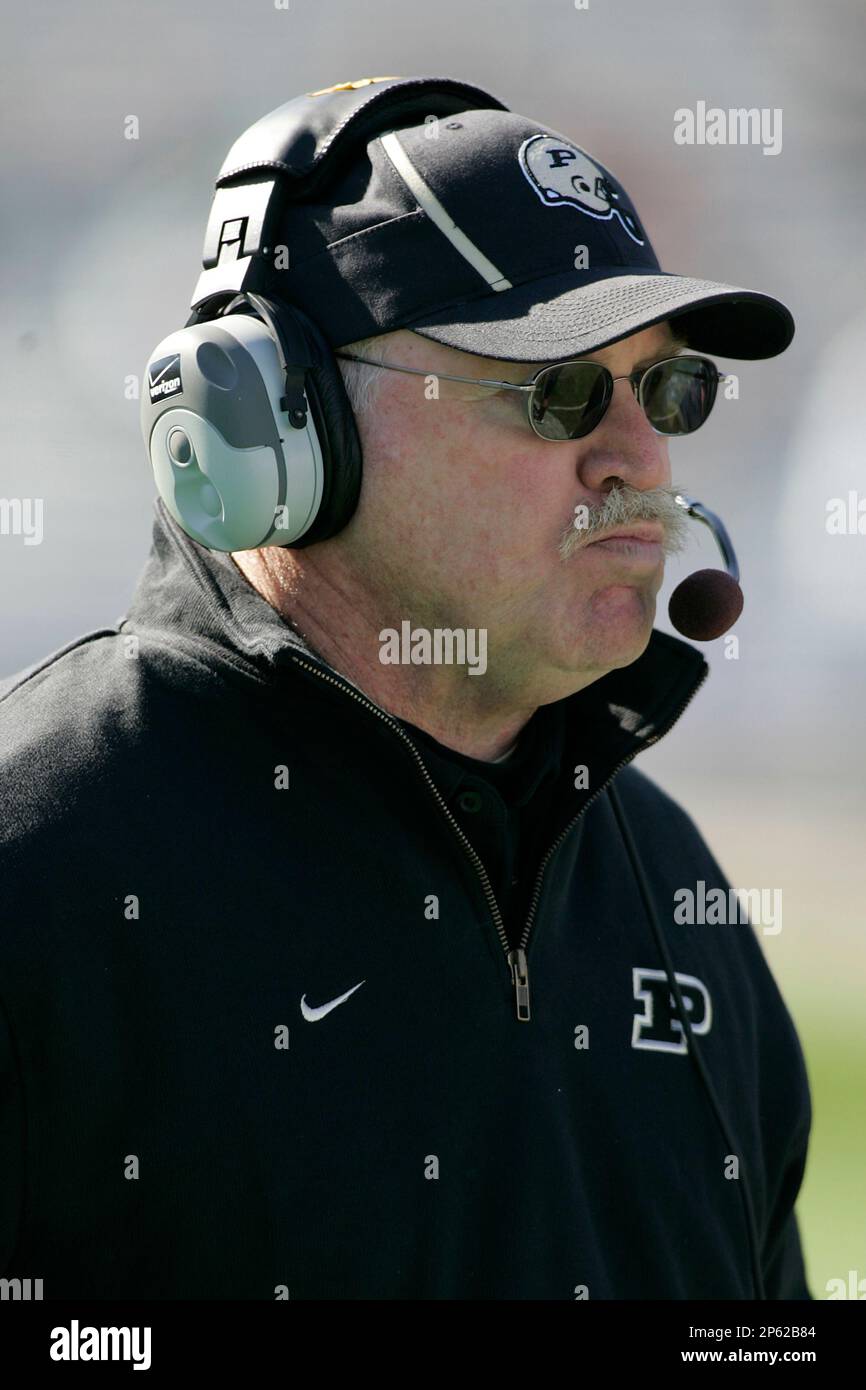 EVANSTON, IL - OCTOBER 14: Head coach Joe Tiller of Purdue Boilermakers ...