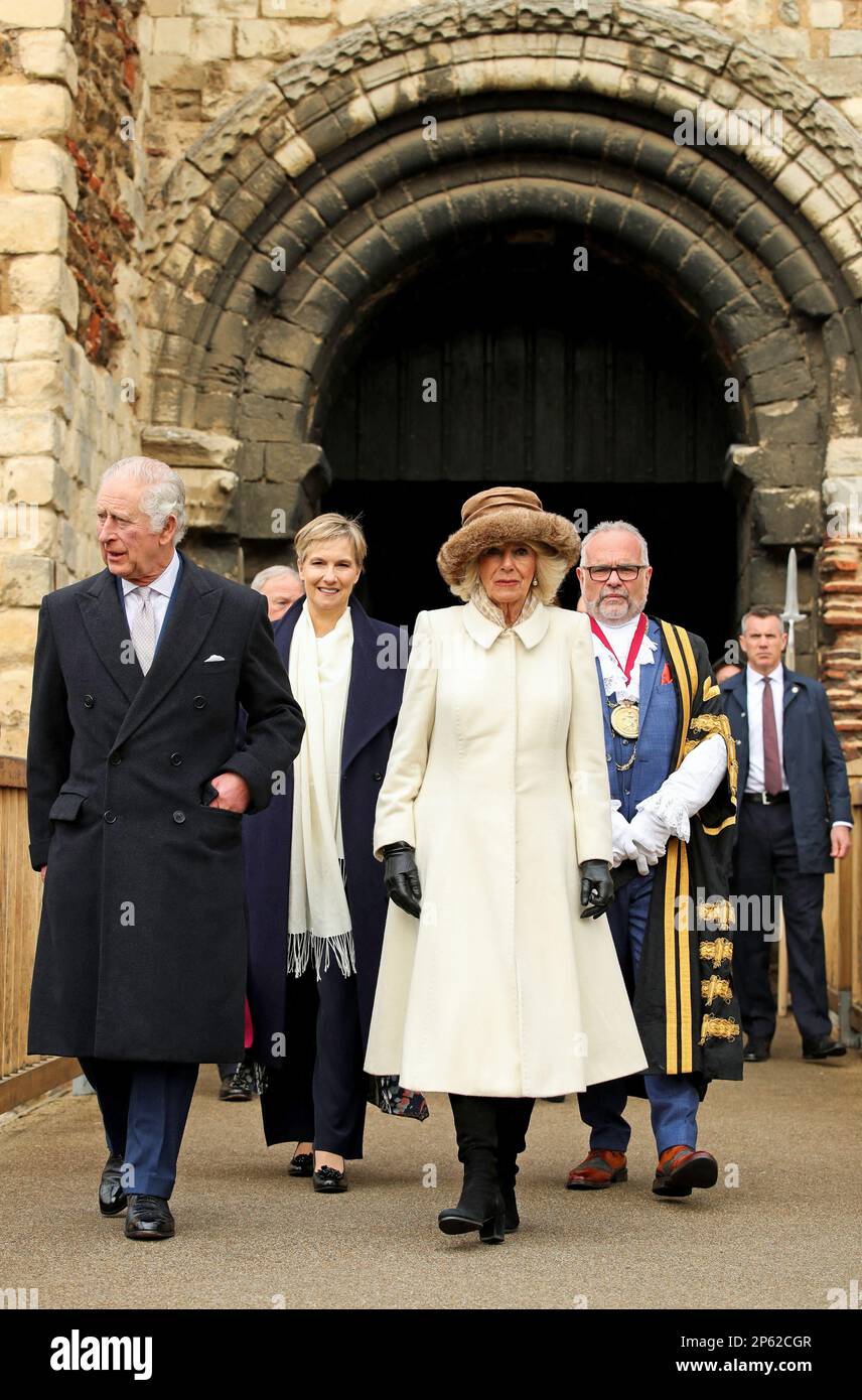 King Charles III and the Queen Consort during a visit to Colchester ...