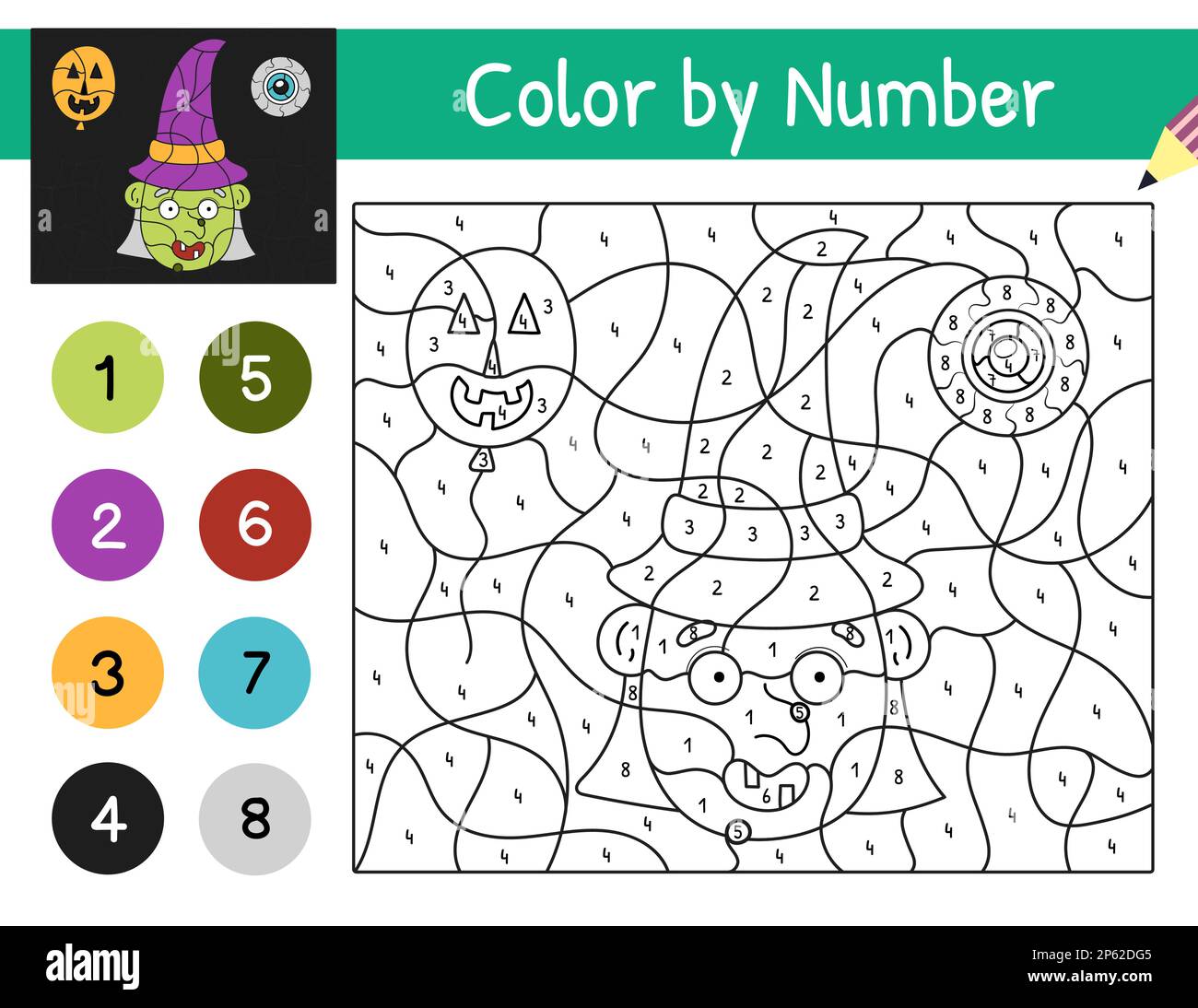 Kids creepy coloring page Stock Vector Images - Alamy
