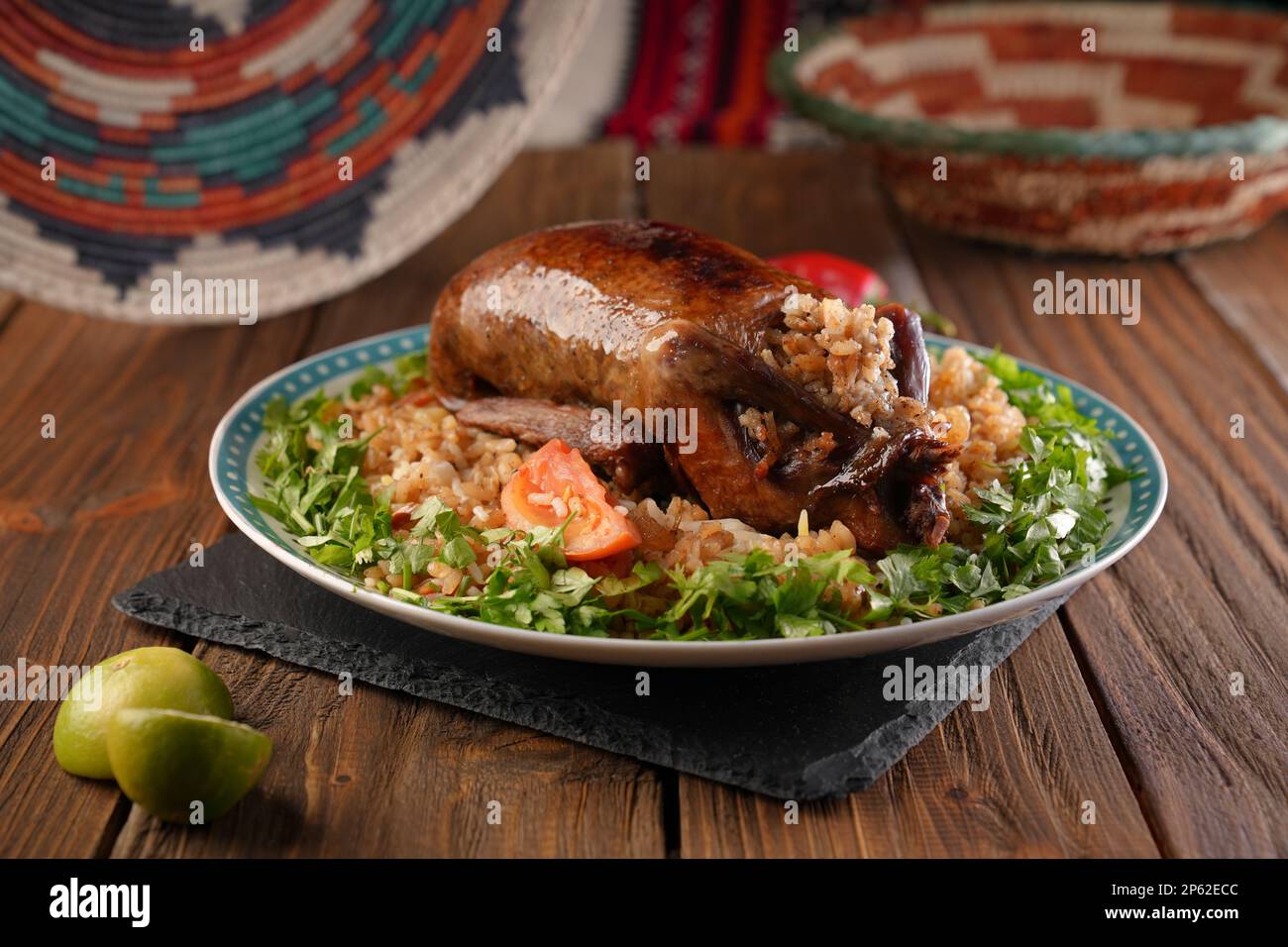Arabic Cuisine; Egyptian traditional stuffed pigeon or "Hamam Mahshi ...