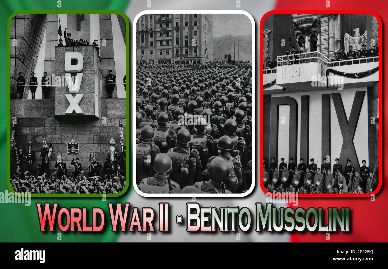 Benito Mussolini, (the Duce) Protagonist of the tragic and disastrous ...
