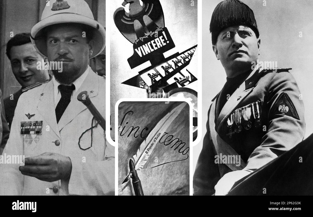 Italo Balbo and Benito Mussolini,(Duce) Protagonists of the tragic ...