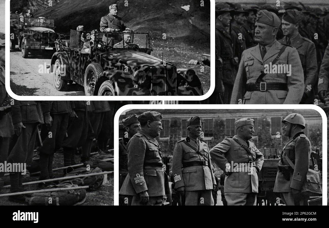Mussolini visiting his troops during World War II Stock Photo - Alamy