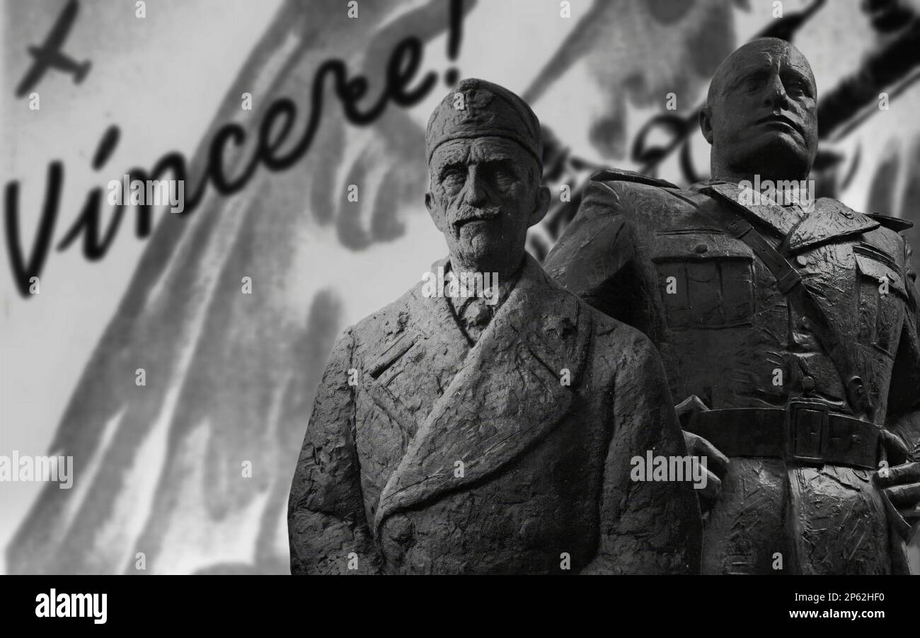 Vittorio Emanuele III King of Italy and Benito Mussolini,Protagonists ...