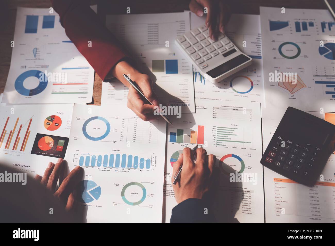 Business people financial discuss and analysis plan of market strategy ...