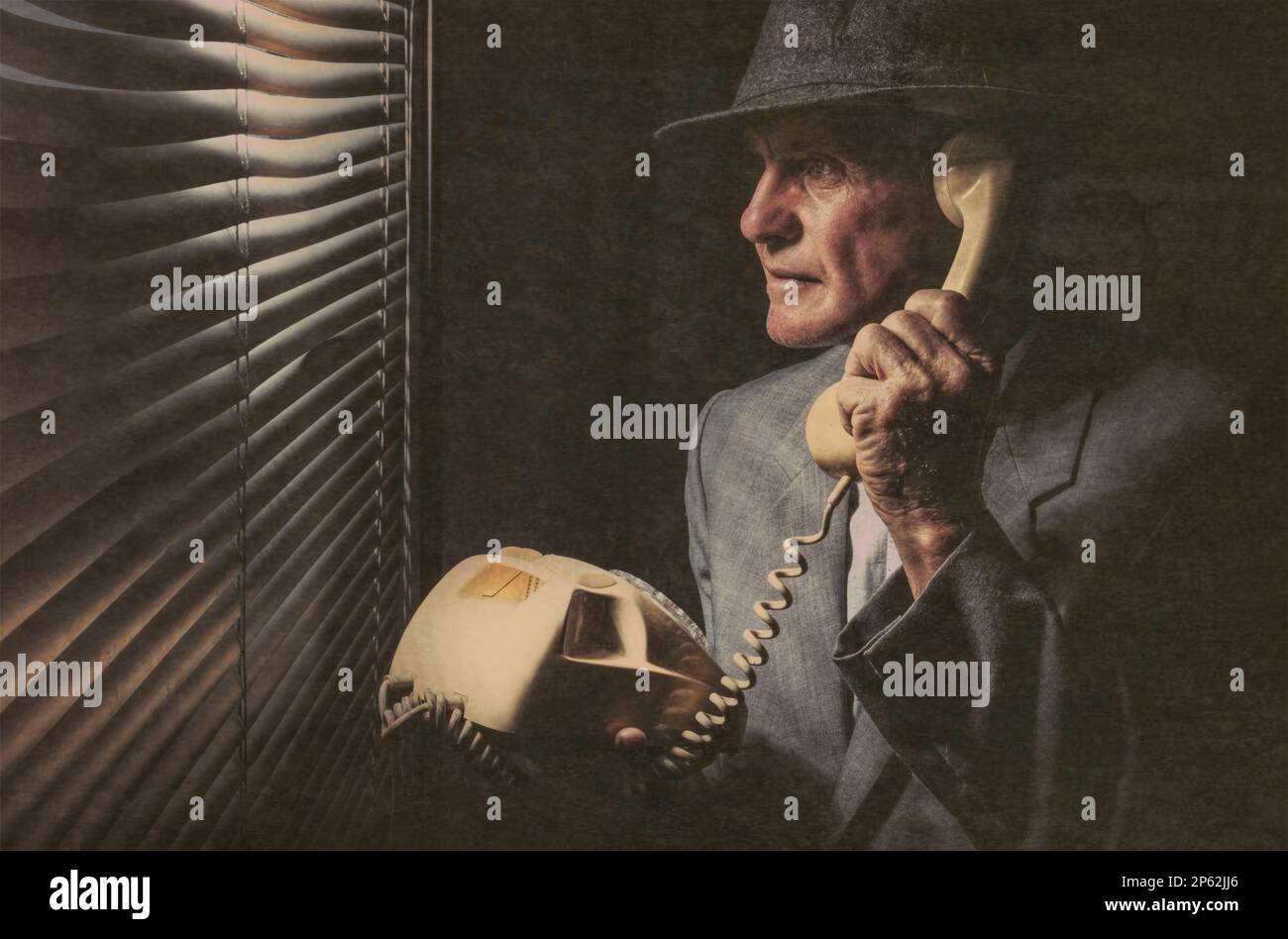 The vintage informant Stock Photo - Alamy