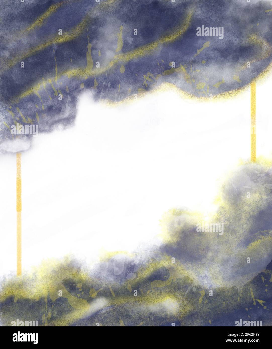 Indigo blue watercolor border hi-res stock photography and images - Alamy