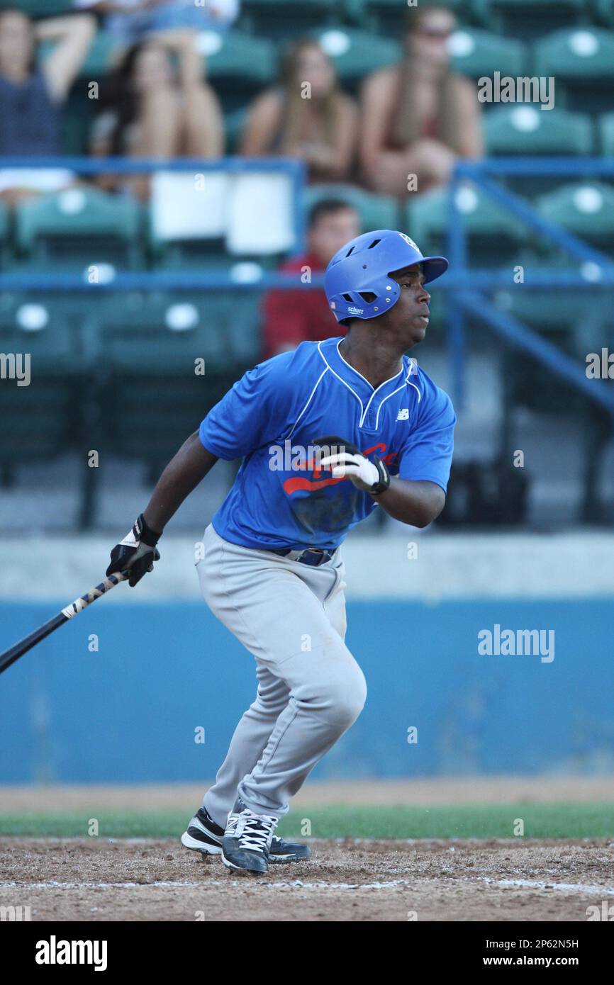 Nicholas Buckner participates in the Area Code Games at Blair Field on ...