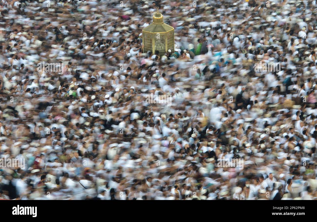 Muslim pilgrims circle the Kaaba as pray inside the Grand mosque in the ...