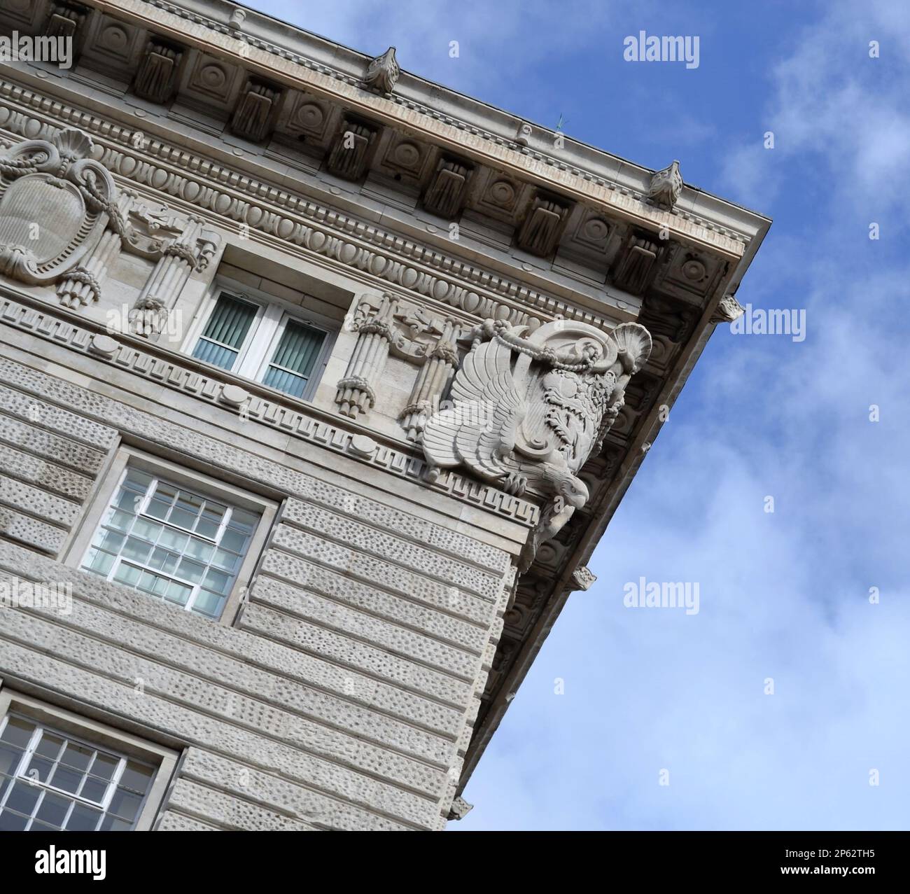 Architectural Features on a Building in Liverpool Stock Photo - Alamy