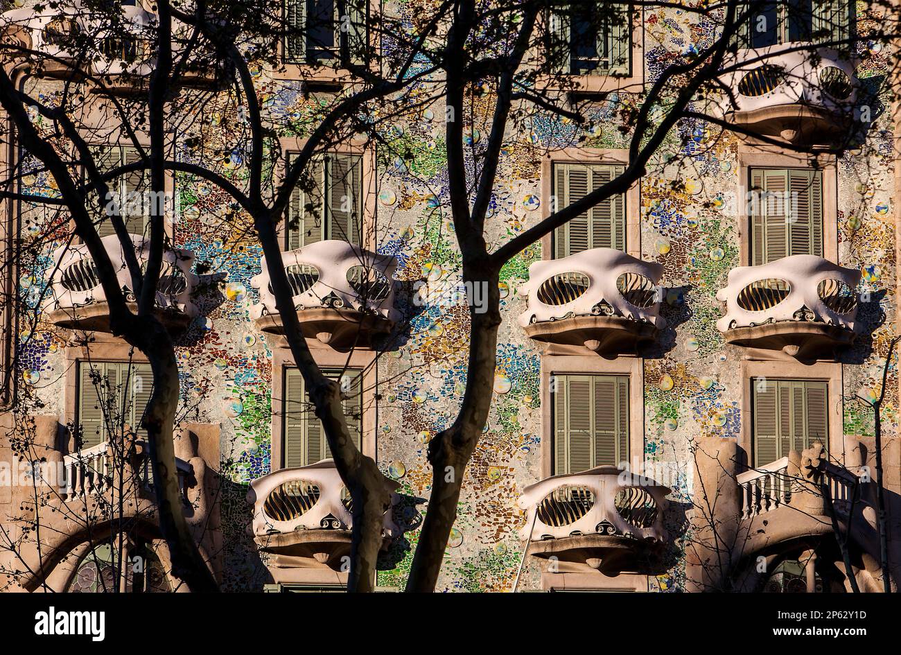 Casa Batllo (Batllo House) by Antonio Gaudi, Barcelona, Spain Stock ...
