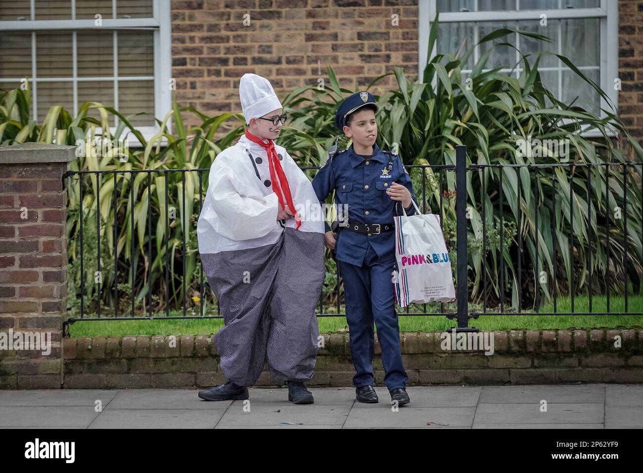 London, UK. 7th March, 2023. British Haredi Jews in north London gather ...