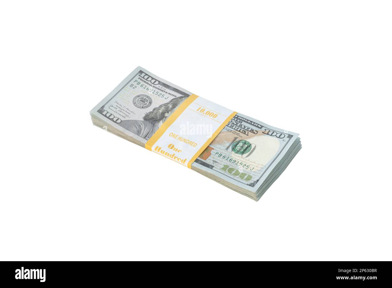 a bundle of American money in a package. American dollars isolated on ...