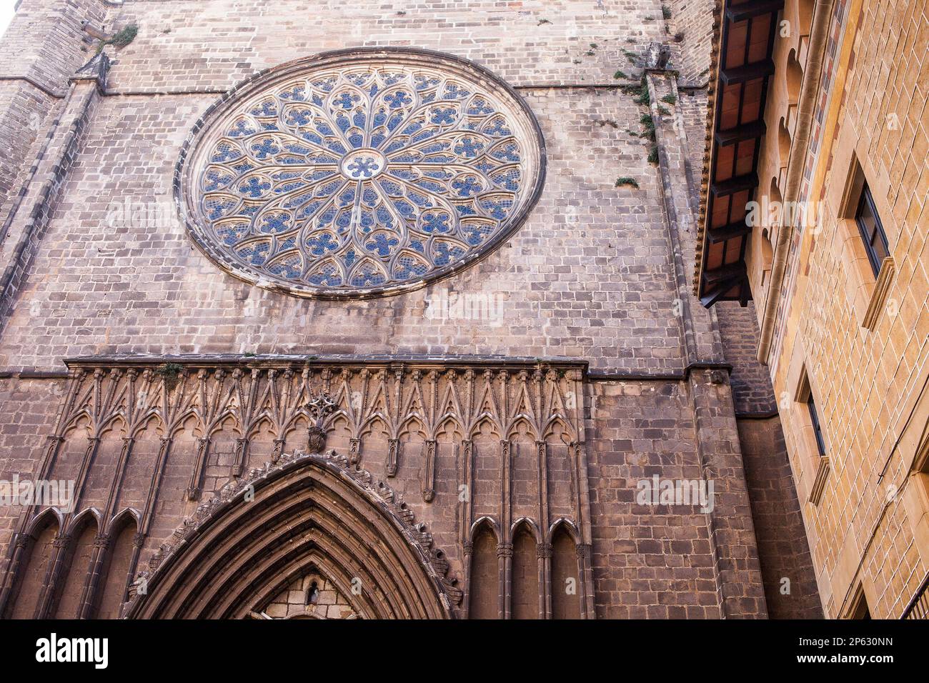 Iglesia del Pi, Pine Church, in Plaça del Pi, Barrio Gotico, Barcelona ...