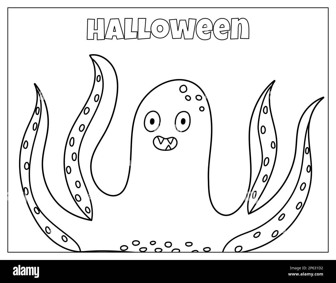 Spooky creepy coloring page for kids hi-res stock photography and ...