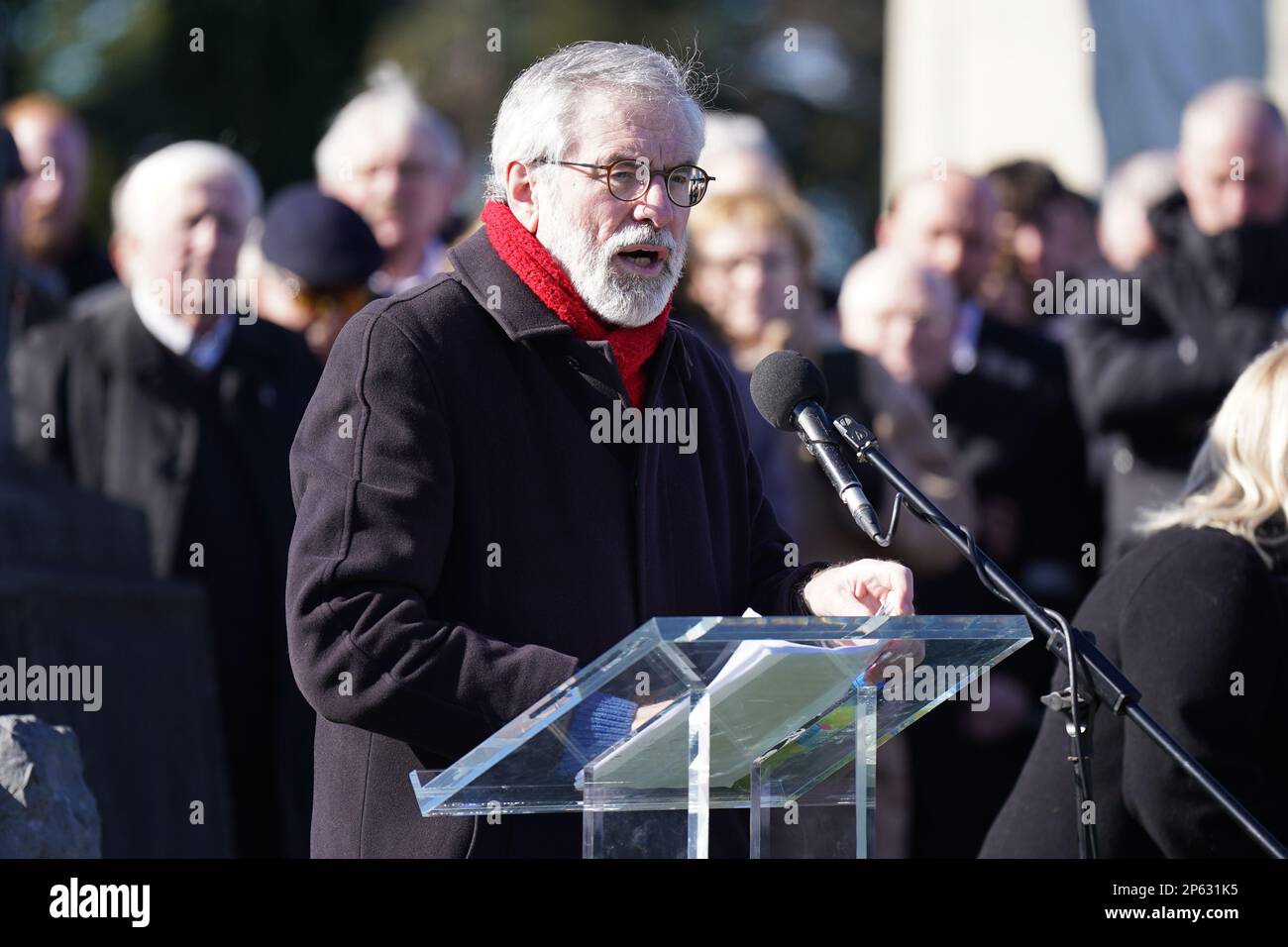Former Sinn Fein leader Gerry Adams attends the funeral of former Sinn ...