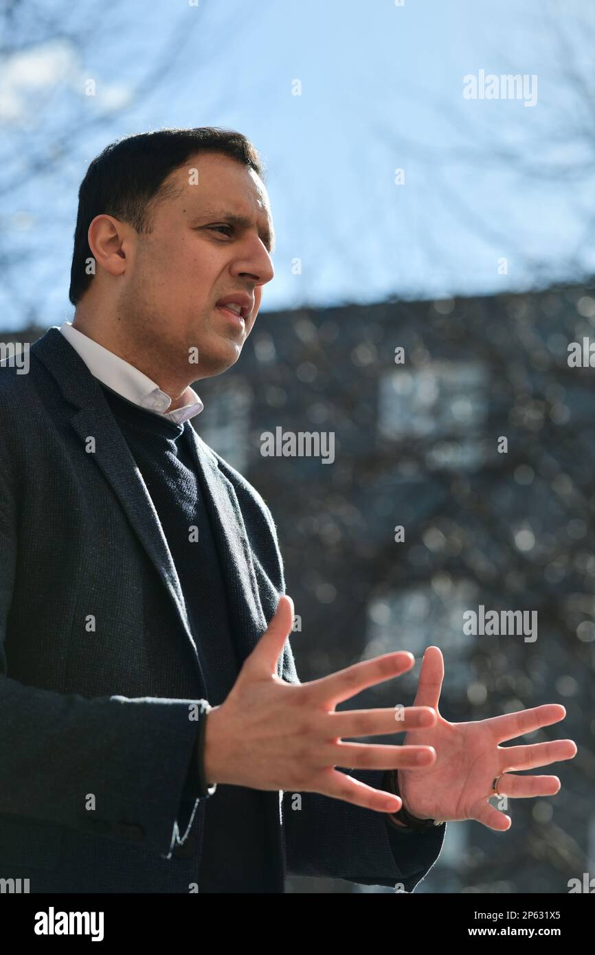 Glasgow Scotland Uk 07 March 2023 Scottish Labour Leader Anas Sarwar