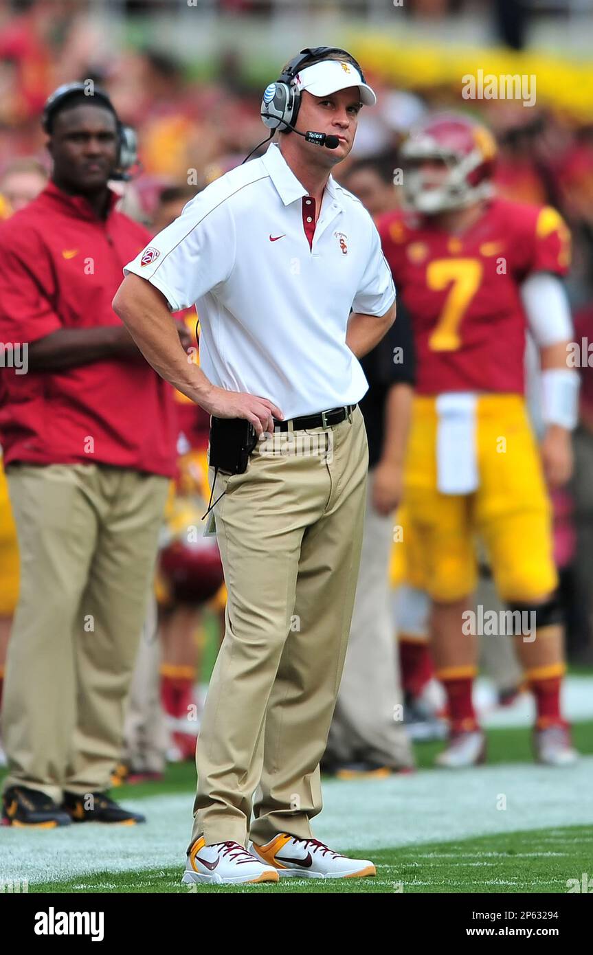 October 20, 2012 Los Angeles, CA.USC Trojans head coach Lane Kiffin ...