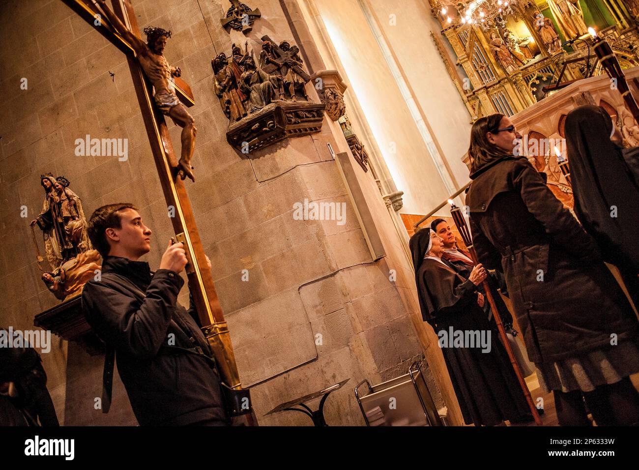 Representation,Way of the Cross, Good Friday,Easter week,church of Sant ...