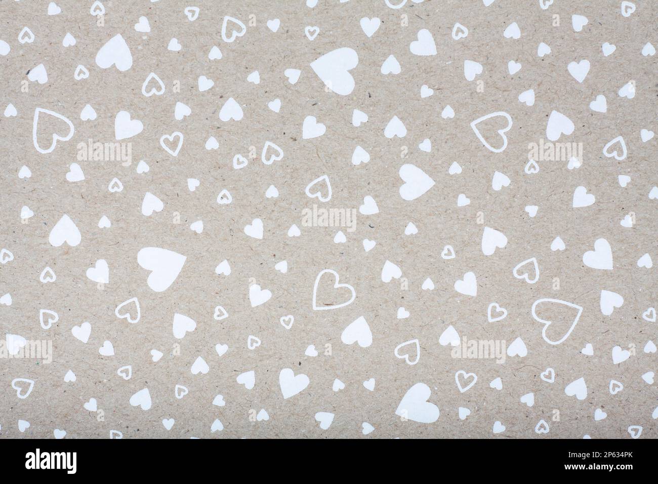 Hearts background on brown paper texture. Concept love , Valentine day ...