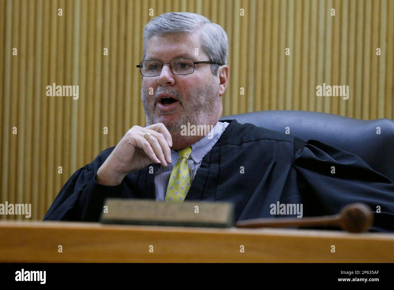 Superior Court Judge Thomas F. Scully speaks during the sentencing of ...
