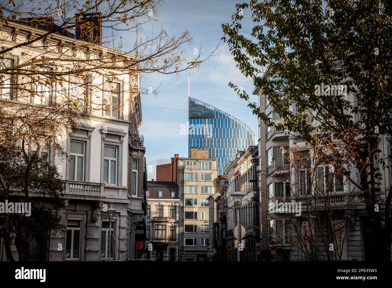 Picture of a typical panorama of the city center of Liege, Belgium ...