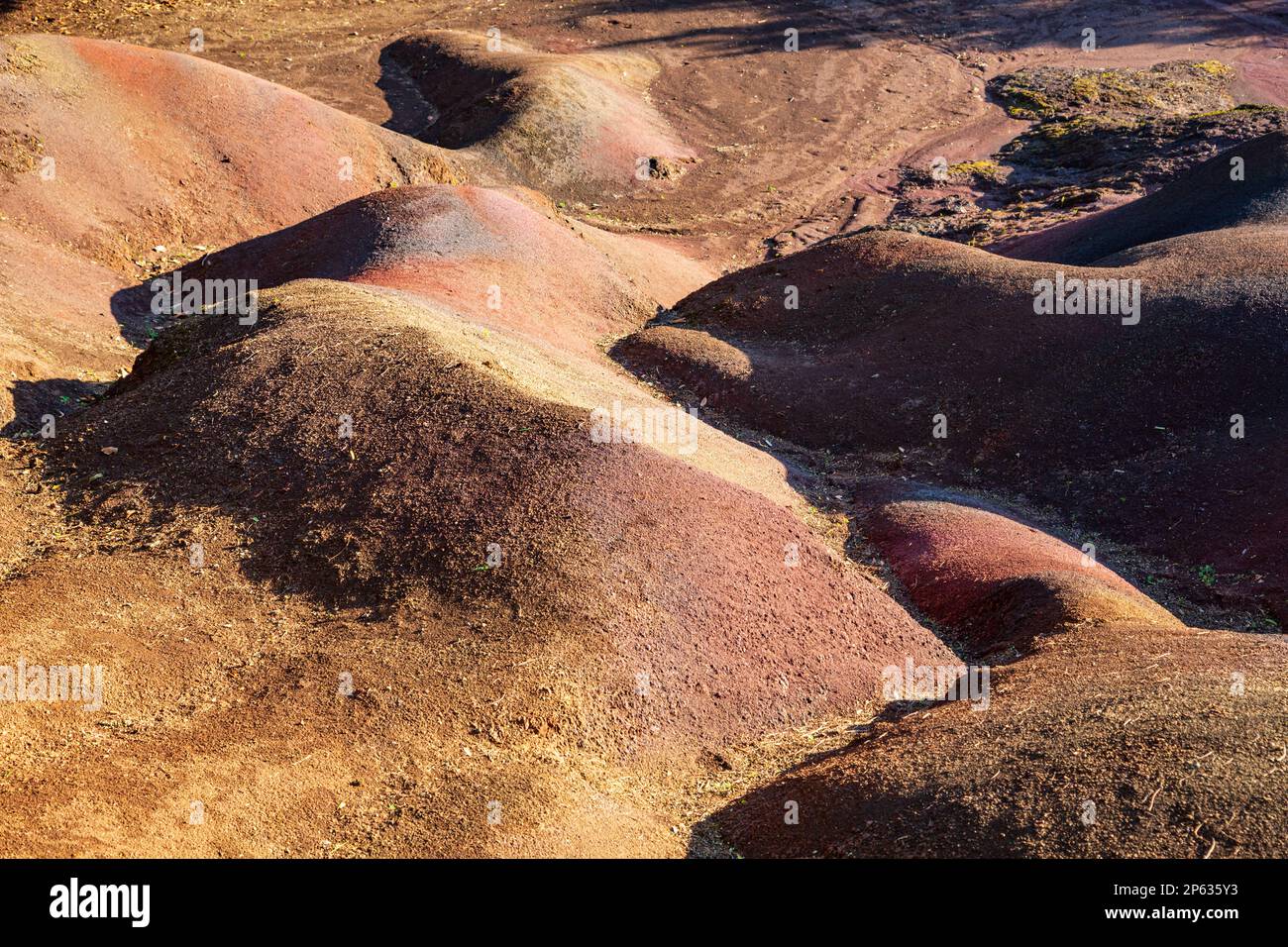 The seven Coloured Earths, a geological formation in the Chamarel plain ...