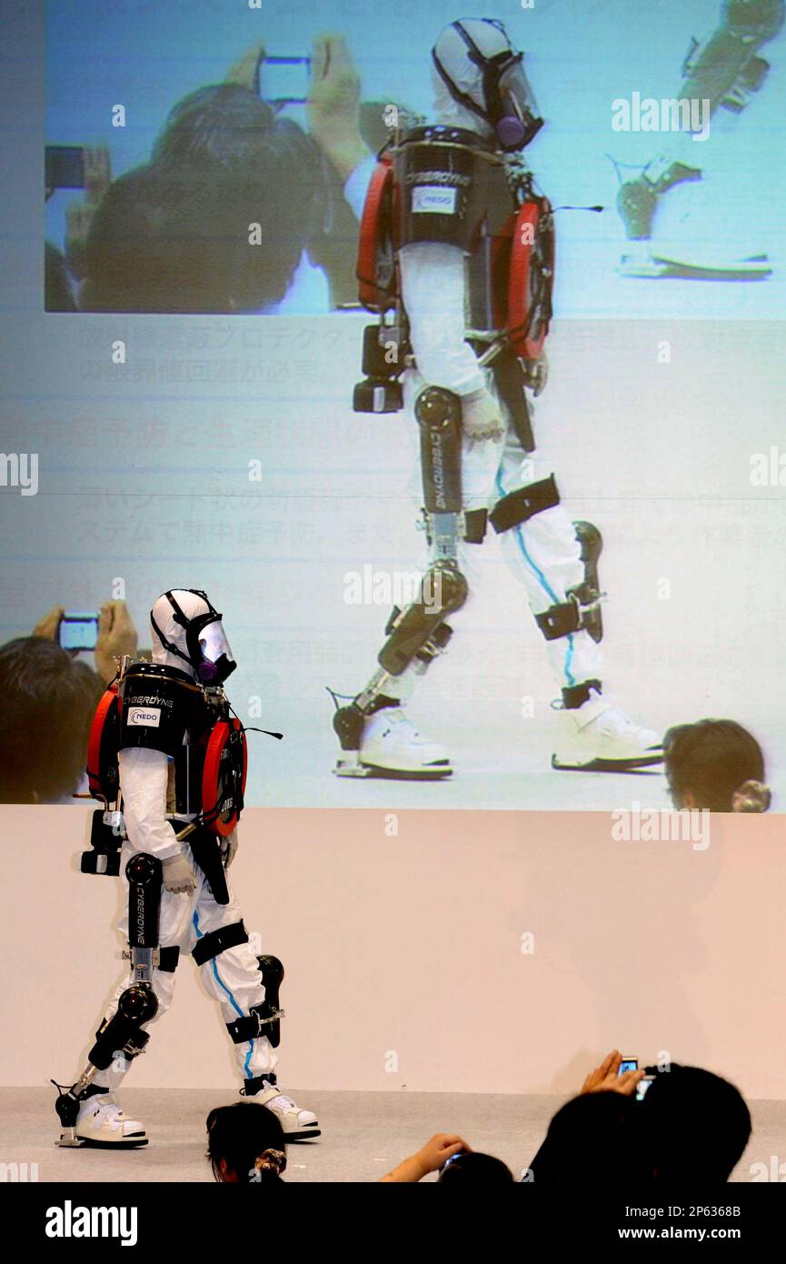 Cyberdyne Inc. robot company, unveils a new HAL ( hybrid assistive limb ...