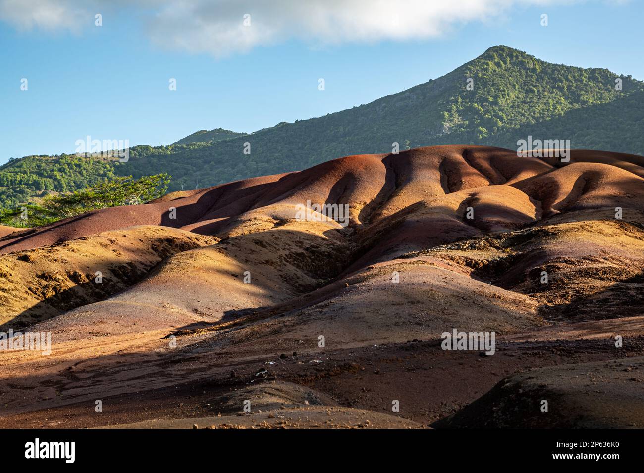 The seven Coloured Earths, a geological formation in the Chamarel plain ...