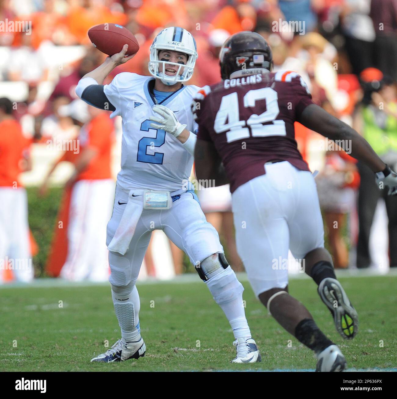 North Carolina Tarheels Bryn Renner (2) in action during a game against ...