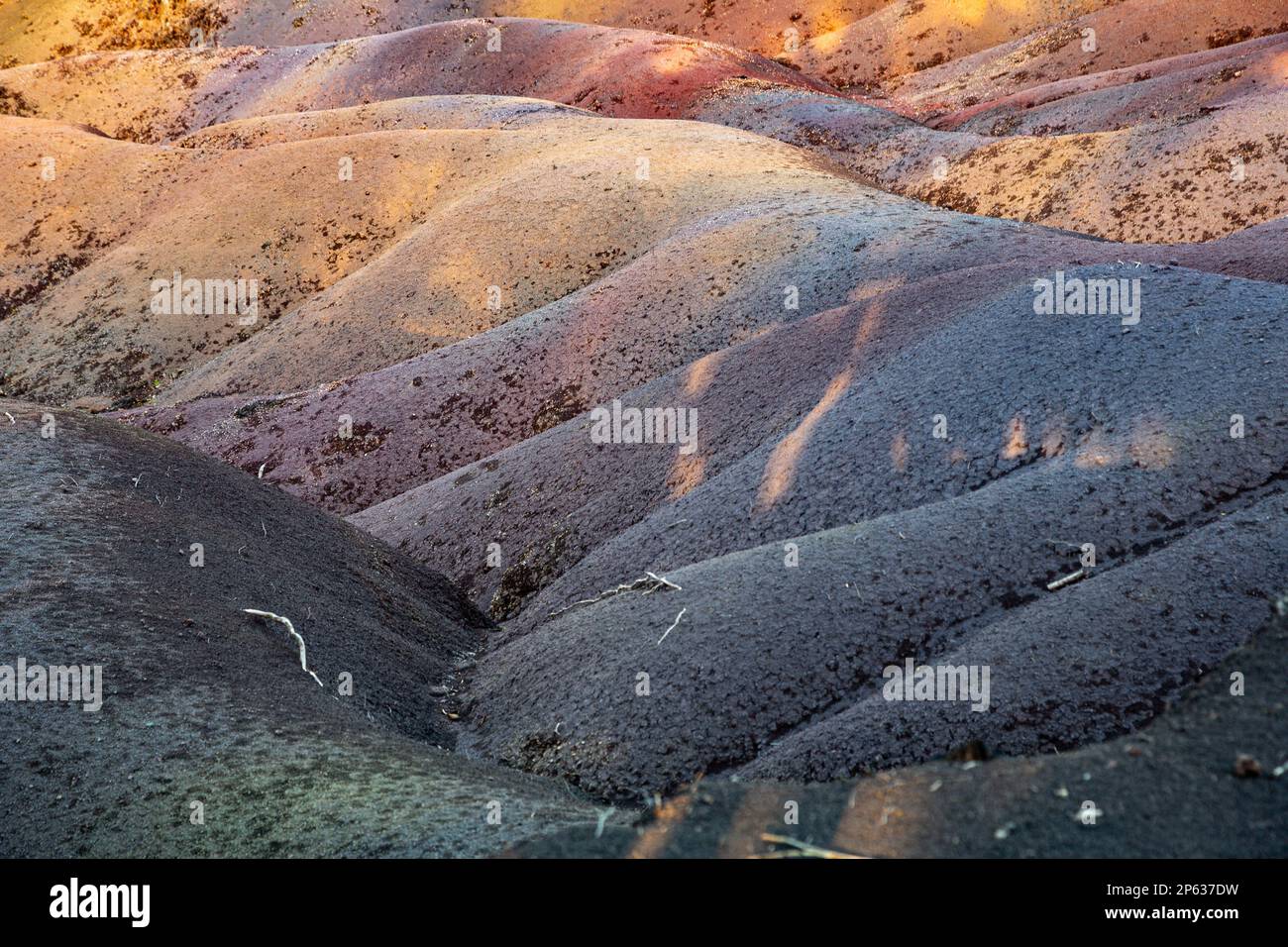 The seven Coloured Earths, a geological formation in the Chamarel plain ...