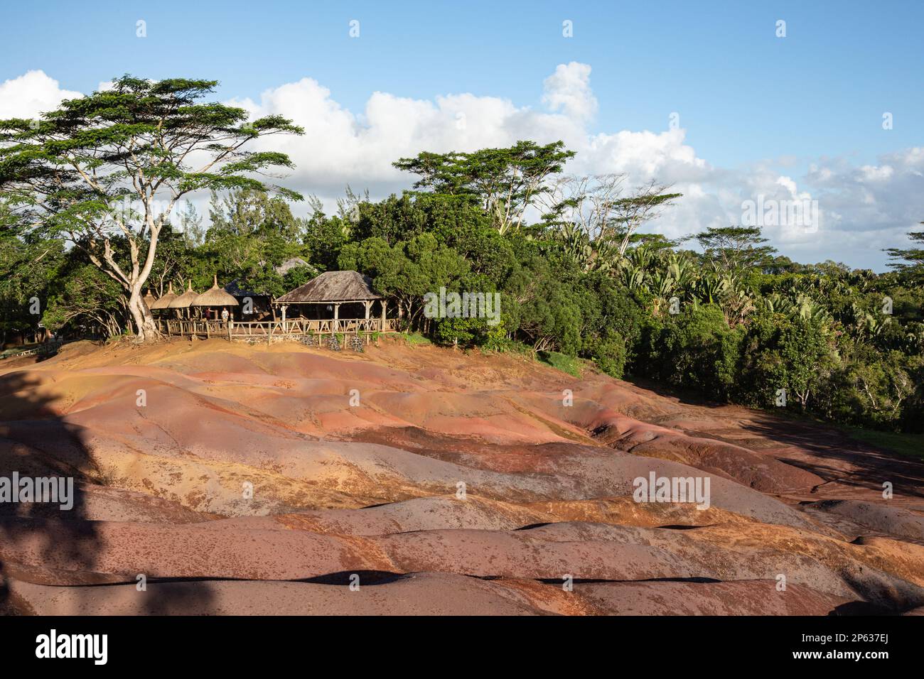 The seven Coloured Earths, a geological formation in the Chamarel plain ...