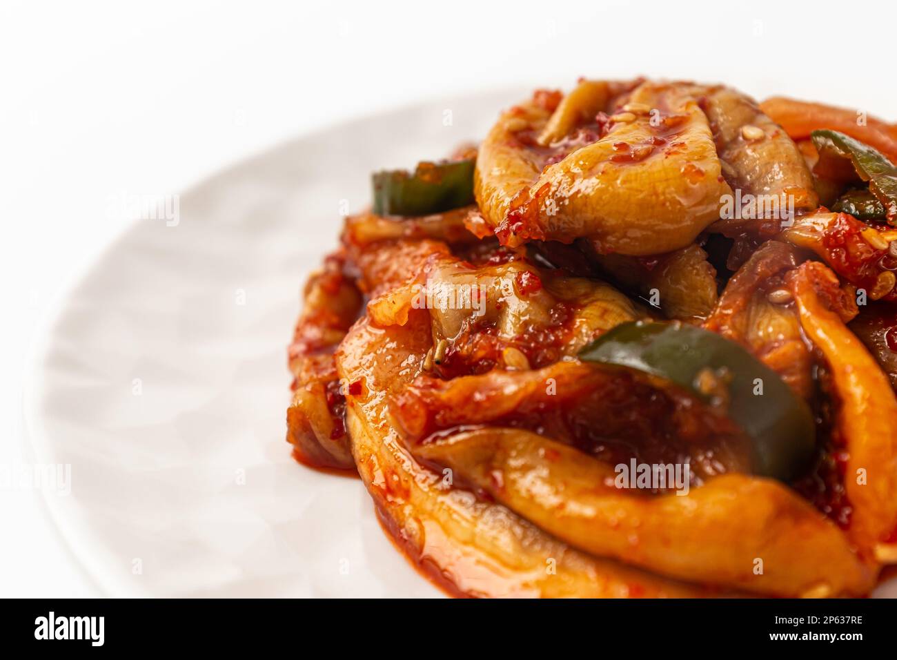 Spicy Seasoned Dish. Food with a strong smell of the sea and slippery ...