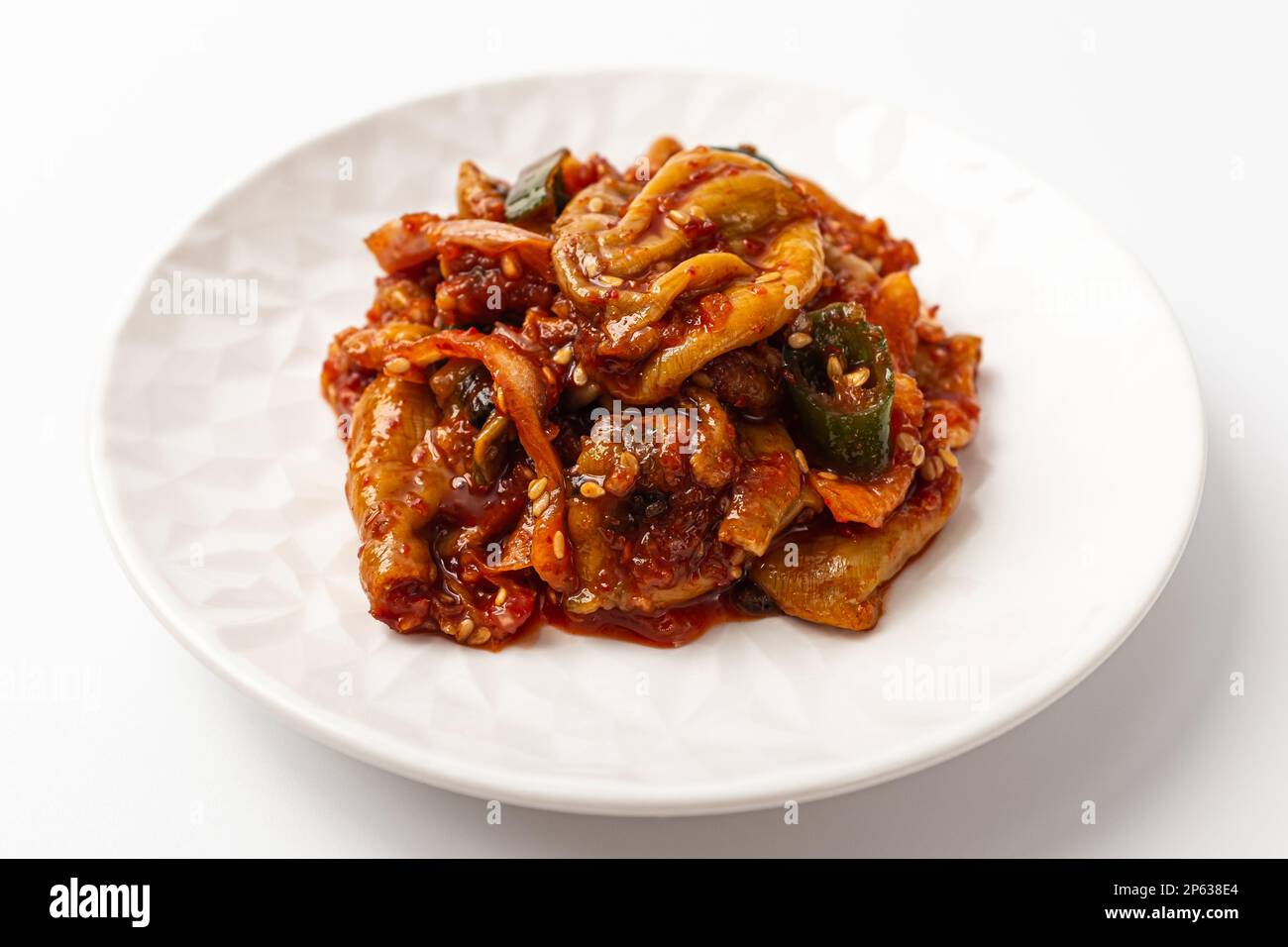 Spicy Seasoned Dish. Food with a strong smell of the sea and slippery ...