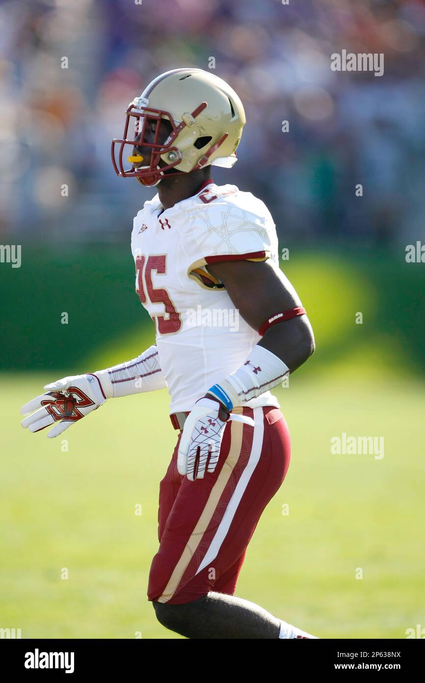 Boston College defensive back Josh Keyes (25) runs in a NCAA college ...