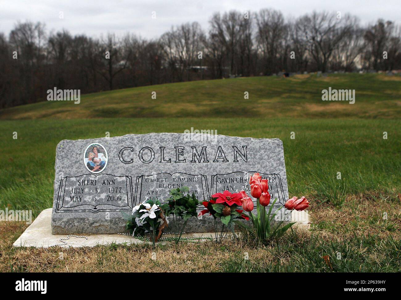 FILE - In this Nov. 28, 2011 file photo, the headstone of Sheri Coleman ...