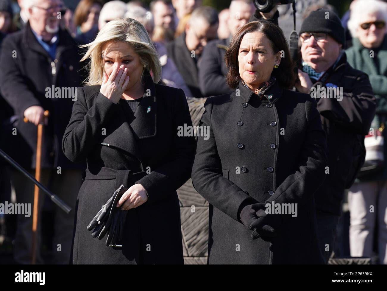 Sinn Fein vice president Michelle O'Neill (left) and Sinn Fein Party ...
