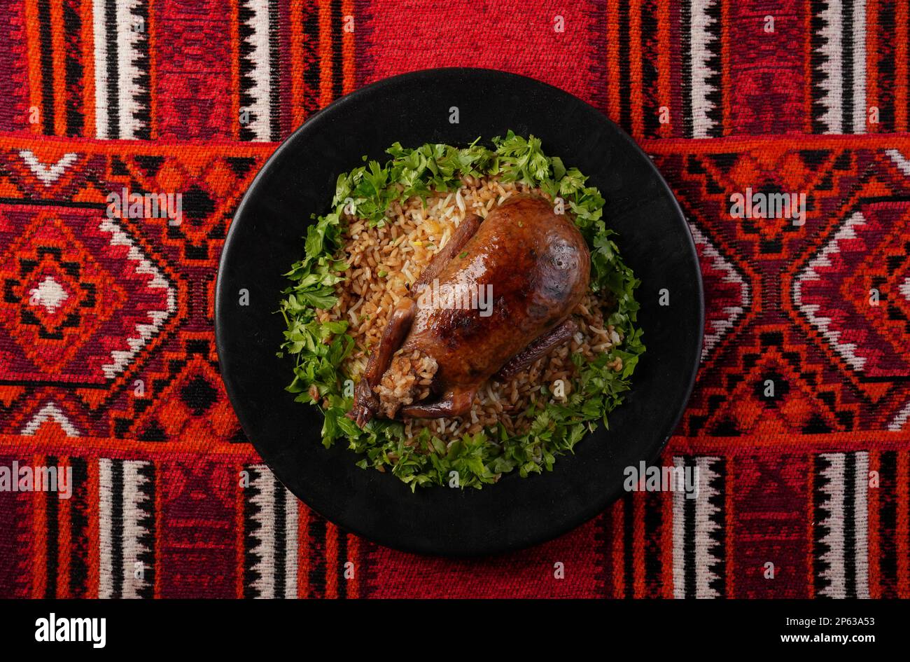 Arabic Cuisine; Egyptian traditional stuffed pigeon or "Hamam Mahshi ...