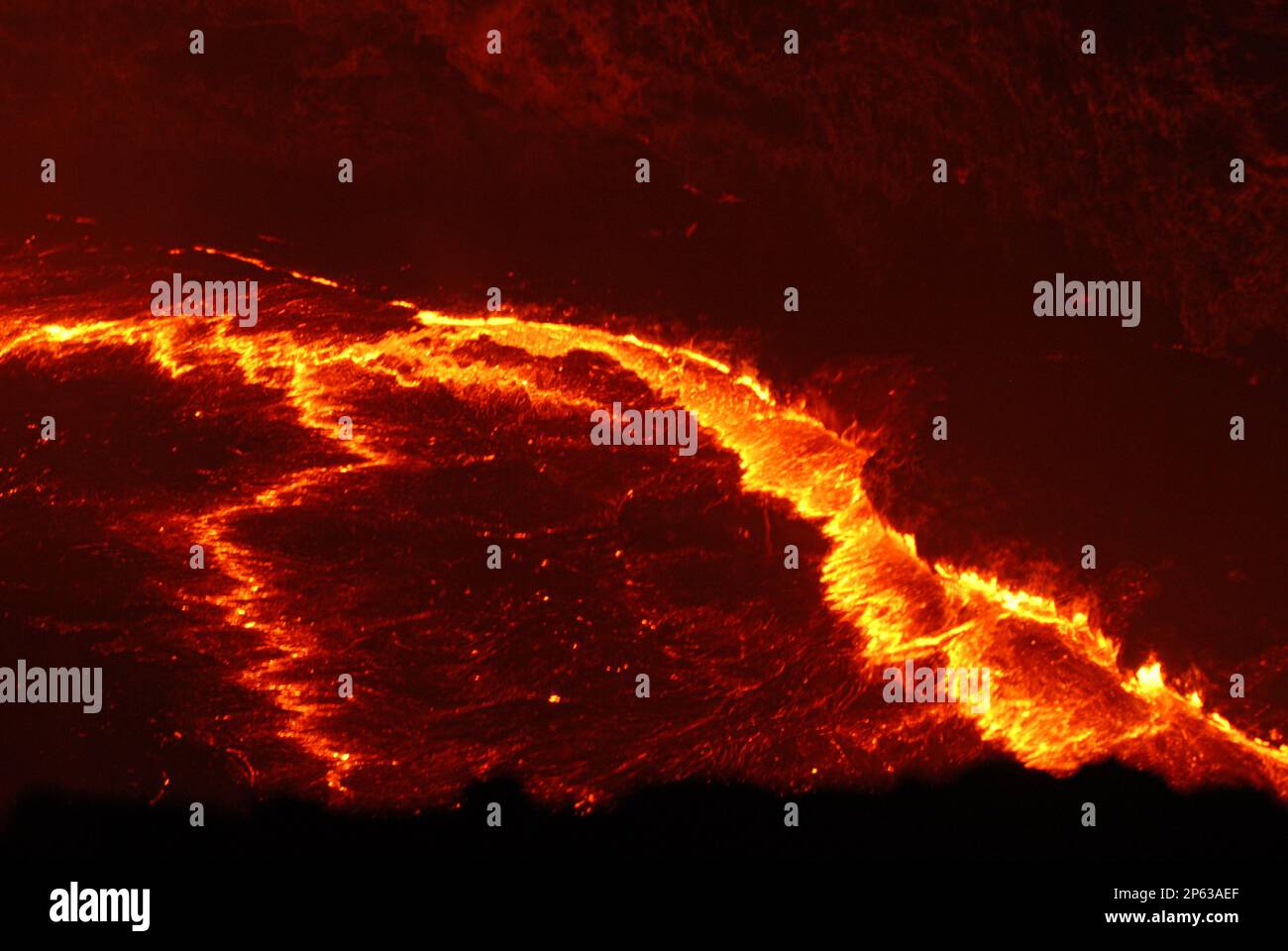 Ethiopia. Tigris region. Danakil tectonic depression. Erta Ale is a ...